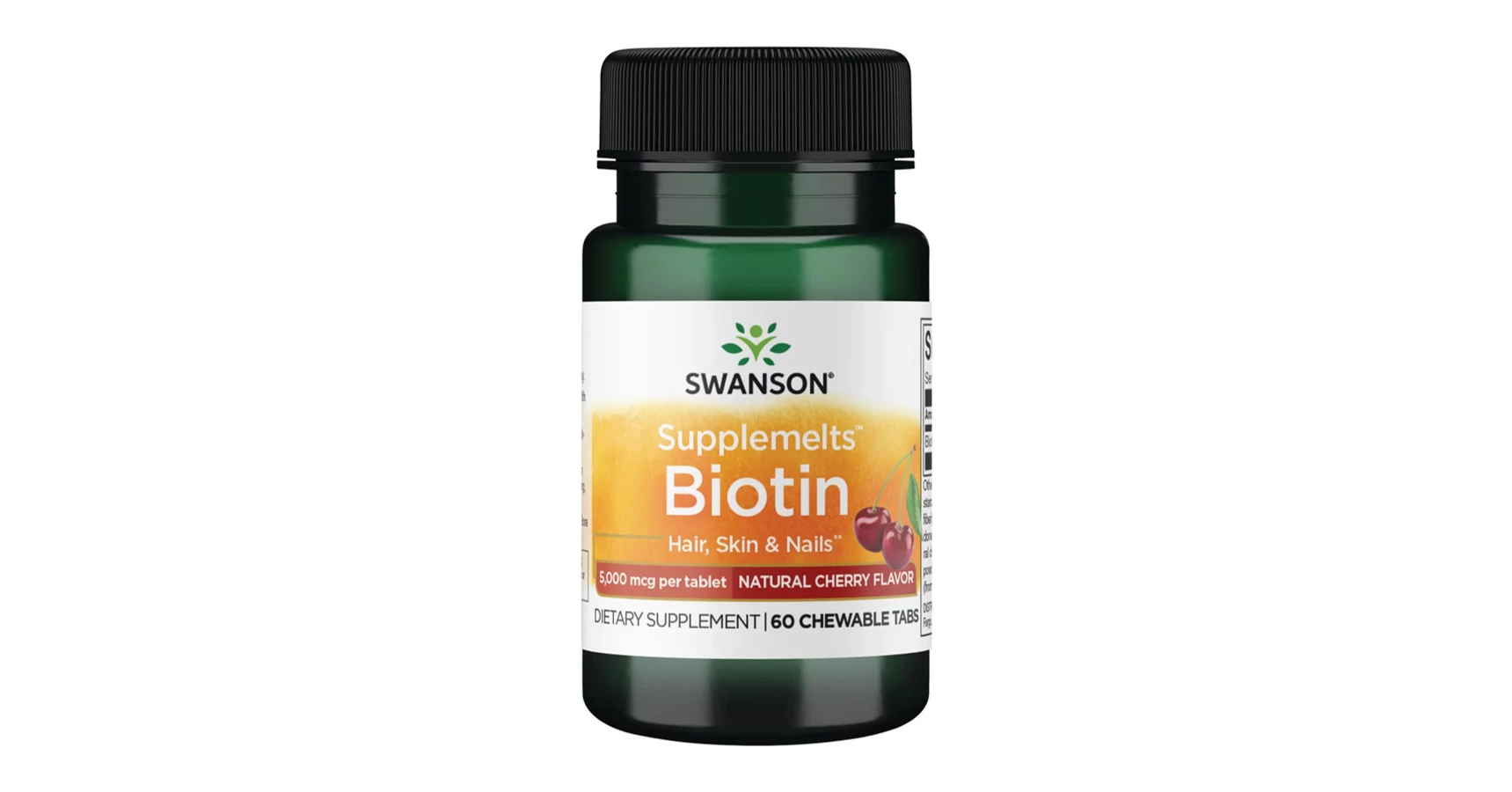 Swanson Biotin 5000 mcg Cherry Flavor - 60 Chewable Tablets ...