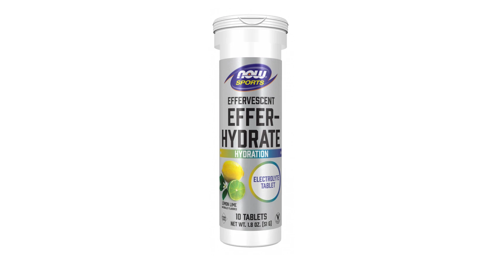 NOW Now Effer-Hydrate Effervescent Lemon Lime - 10 Tablets ...