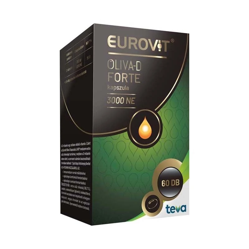 Teva Eurovit Oliva-D Forte 3000 NE 60 db kapszula - Greenpatika ...